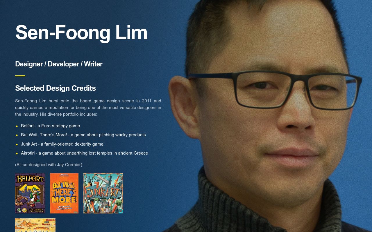 Sen-Foong Lim - Designer / Developer / Writer